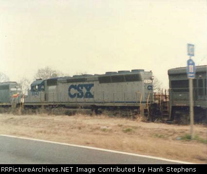 CSX SD45 8942 rolls by on a manifest at Hwy 14 on the AWP-WOFA sub at Auburn, AL
